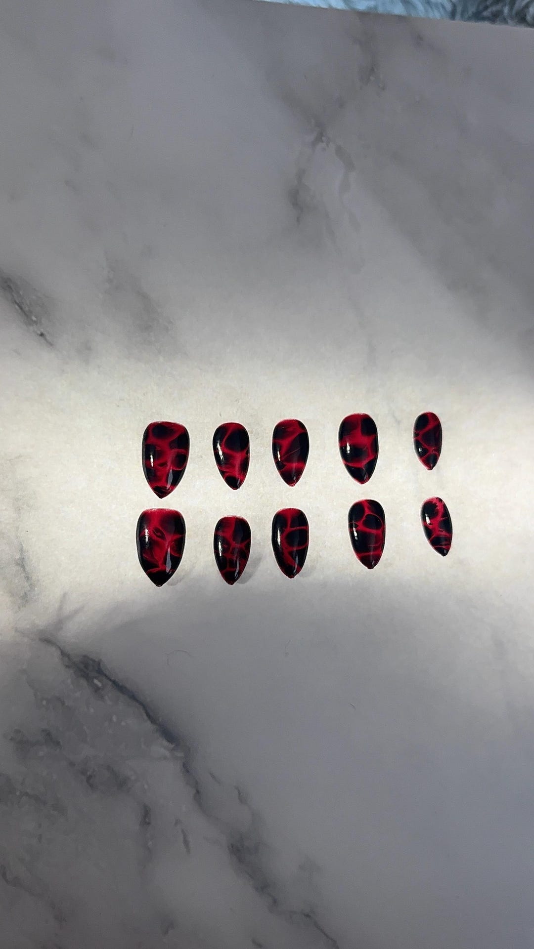 Red Tortoise Shell Nails - Etsy