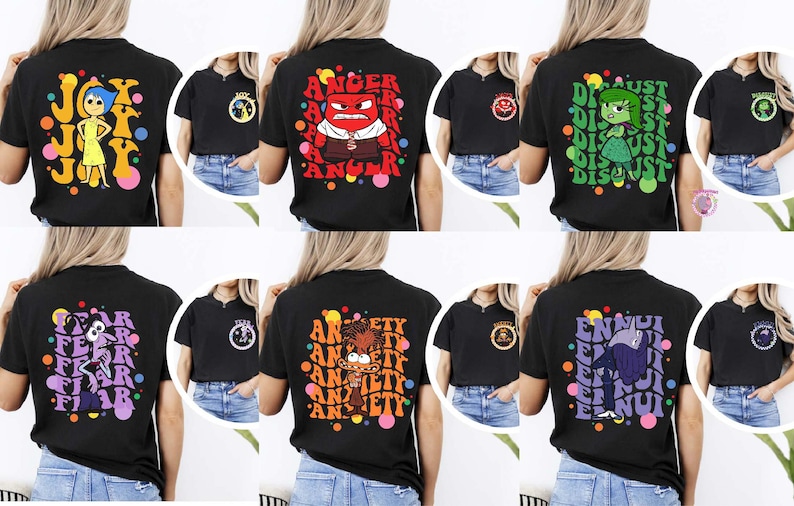 Double Sided Inside Out Character Shirt, Custom Inside Out T-shirt ...