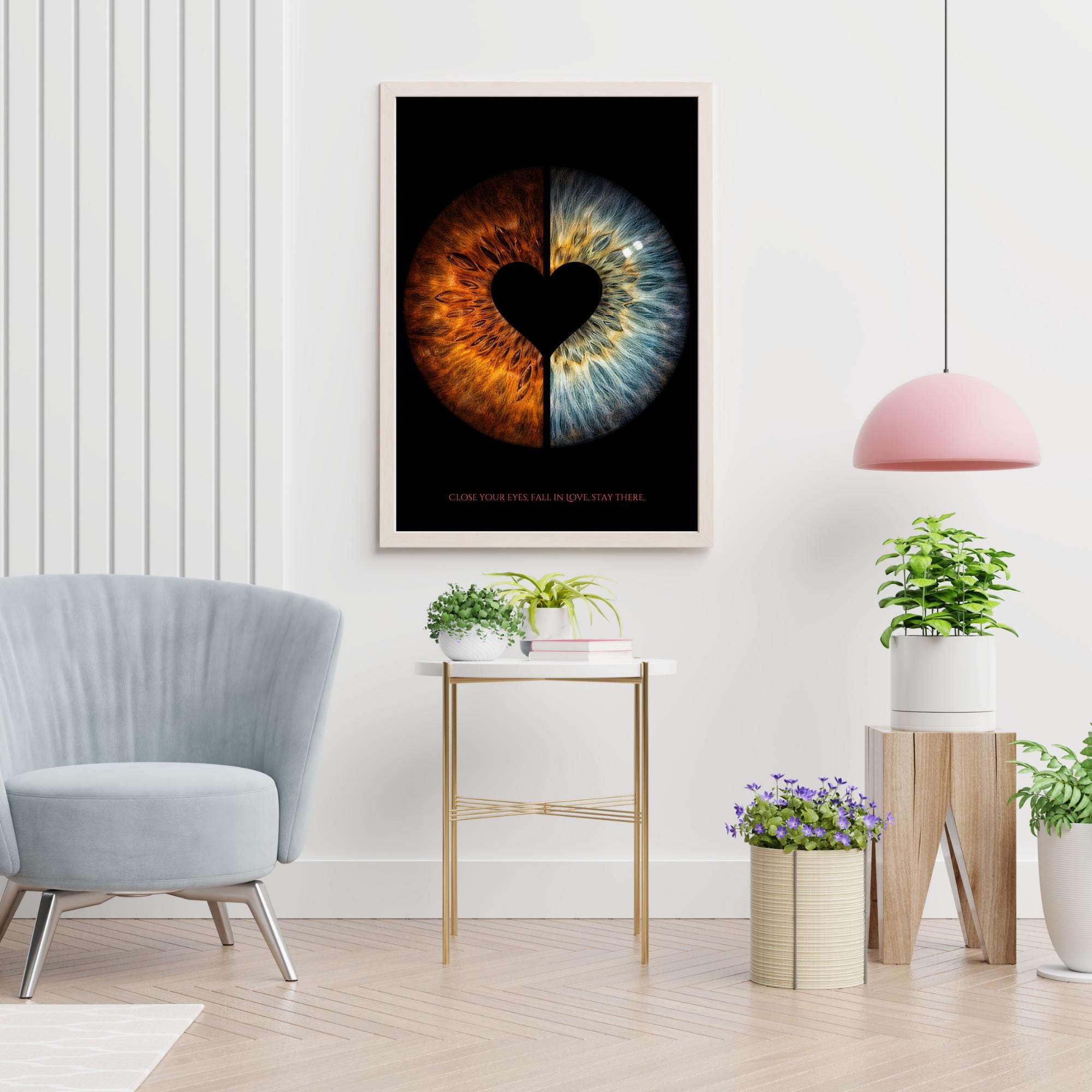 Custom Couple Eye Iris Art Print, Personalized Blue Iris Illustration ...