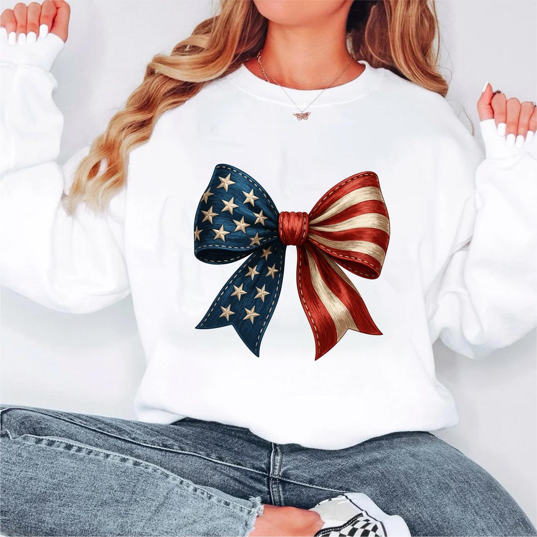 Patriotic American Flag Bow SVG 4th of July PNG Cricut Shirt Design USA ...