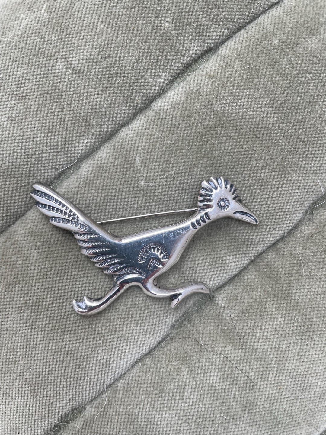 Silver Roadrunner Pin by Navajo Woman Artist, Frances Jones, Great ...
