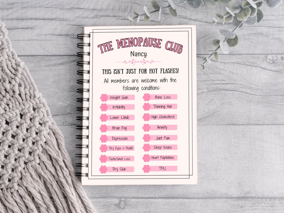 Menopause Symptoms Log, Personalized Spiral Journal, Notebook for Women ...