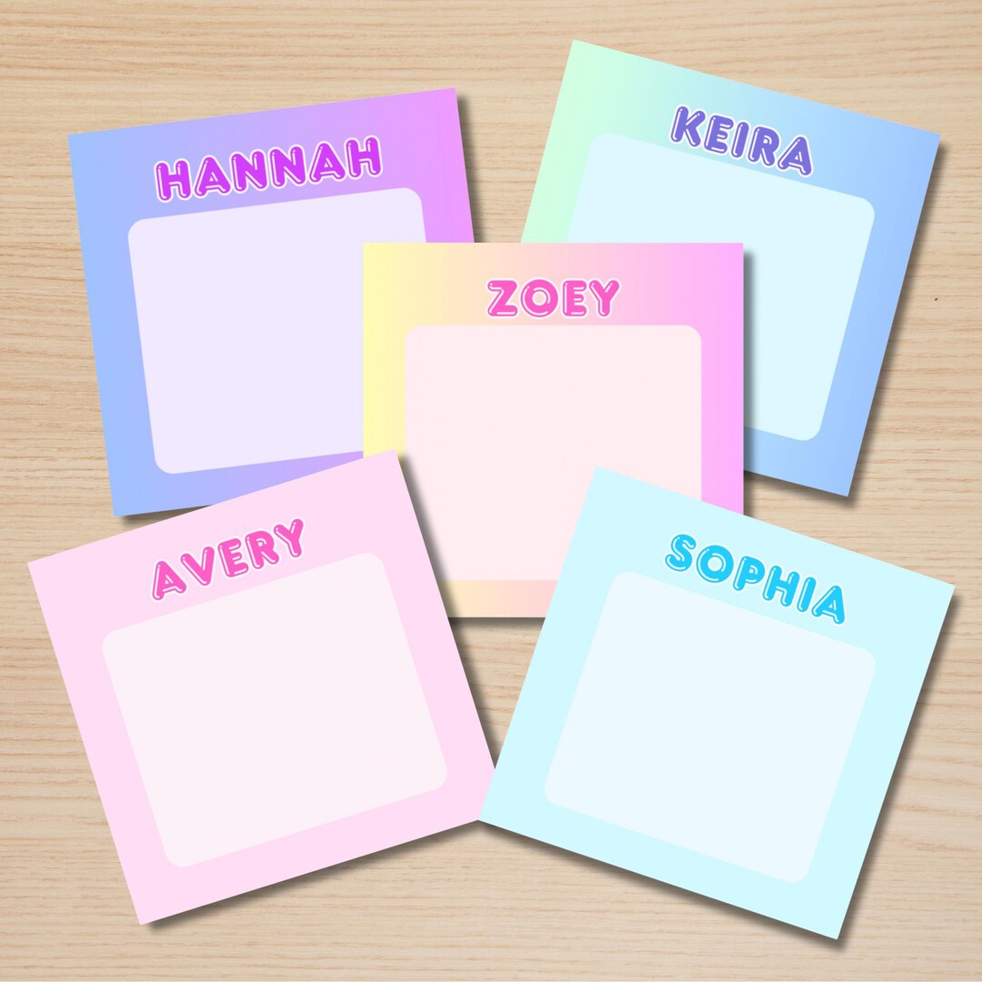 Personalized Post-it® Note Pads | Colorful Fun Design With Bubble Font ...