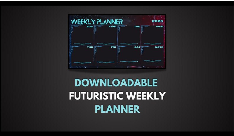 Futuristic Weekly Planner Printable, Digital Download, Undated PDF ...