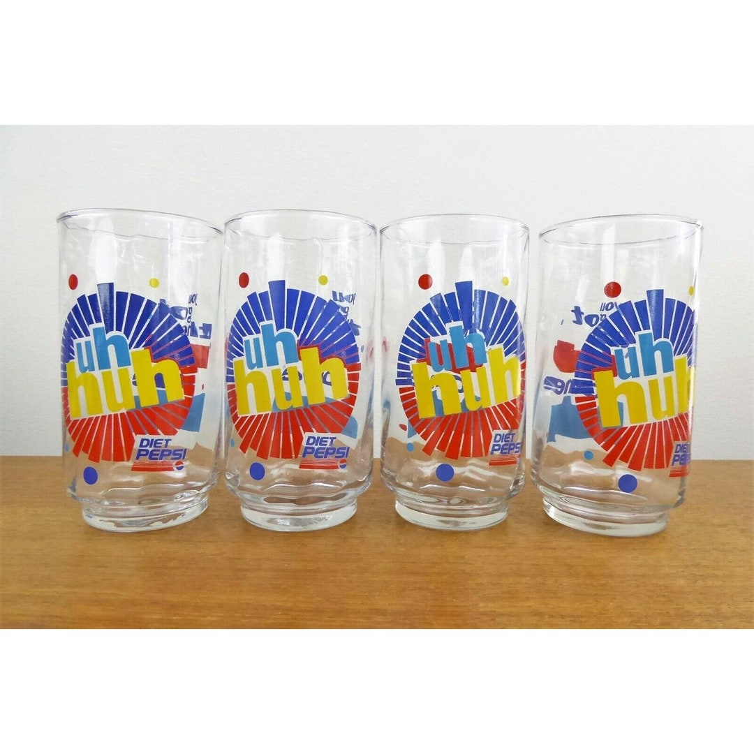 Libbey Glasses (4) Diet Pepsi Swirl | Ray Charles | Uh Huh | 1990s - Etsy