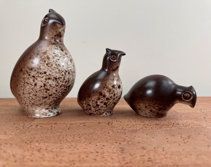 Howard Pierce 3-piece Quail Family Figurines | Mom and Babies | Stamped ...