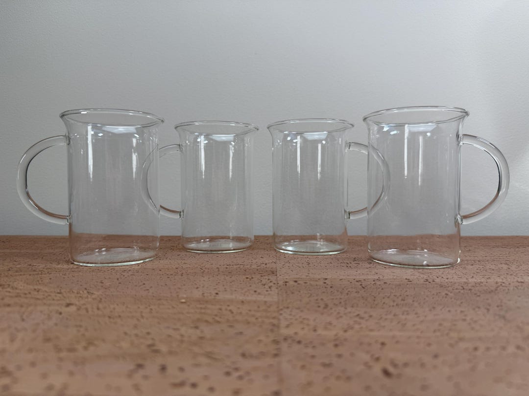 Jena Glas Glass (4) Boroscillicate Coffee Tea Glasses | Round C Handle ...