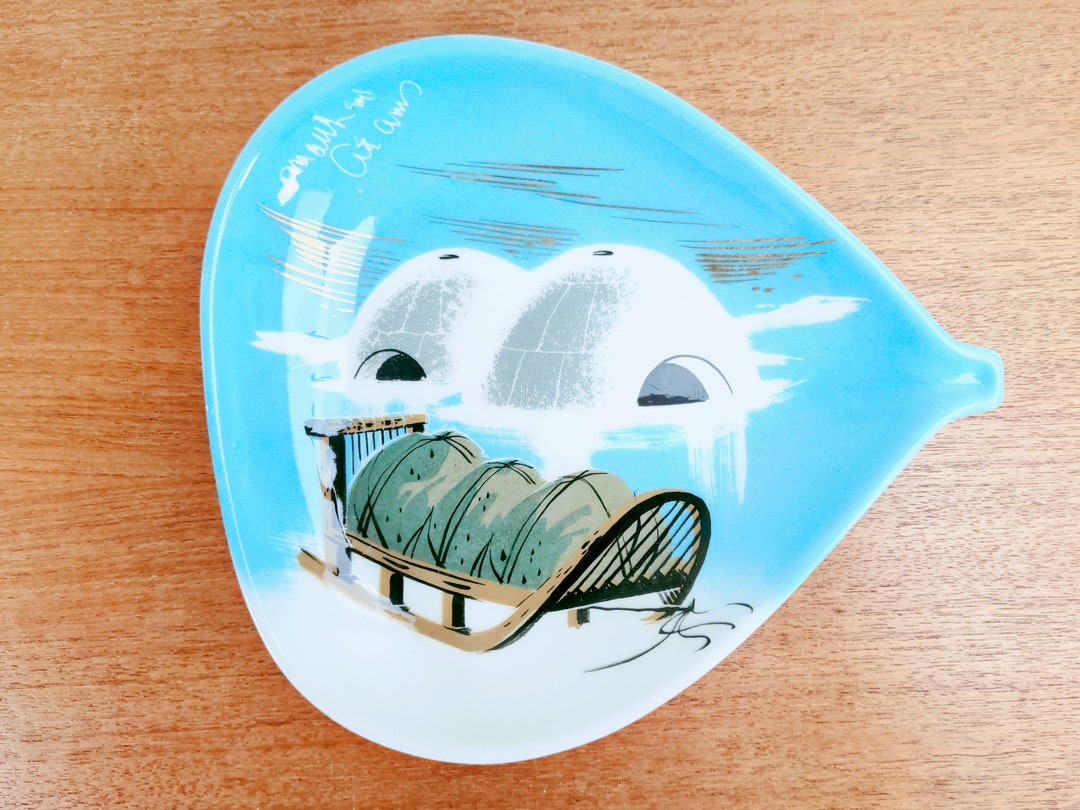 Matthew Adams Pottery Alaska Plate | Tray 164 | Igloos and Sled | 1950s ...