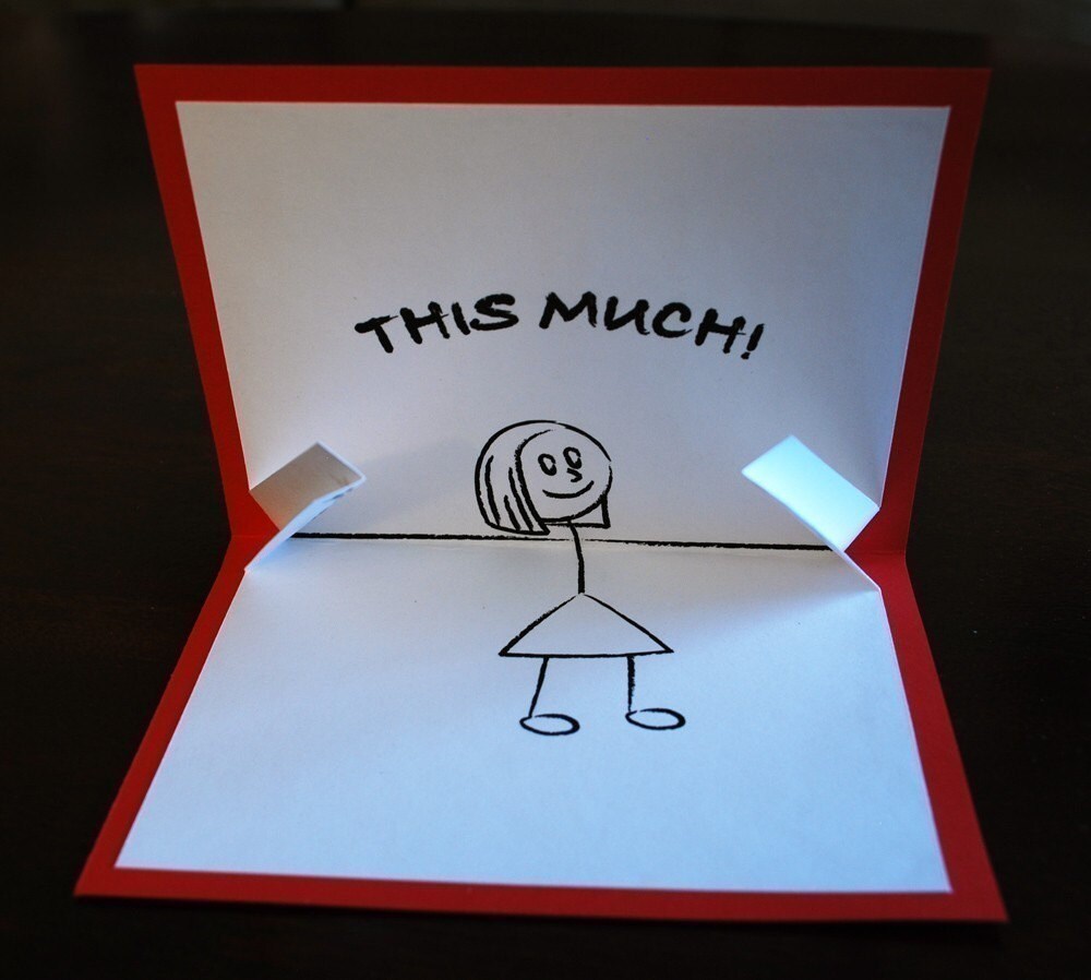 I Love You...This Much Pop-up Card / Valentine Card / Cute | Etsy