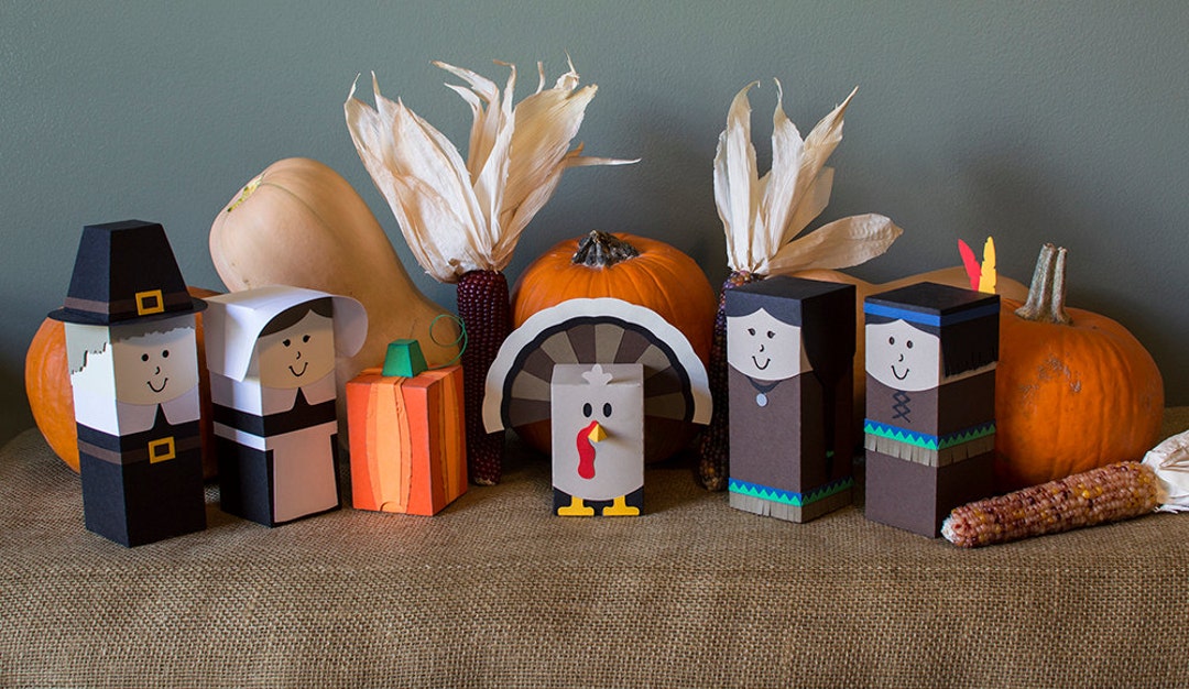 Thanksgiving Character Box Digital Cutting Files - SVG, PDF / Turkey ...