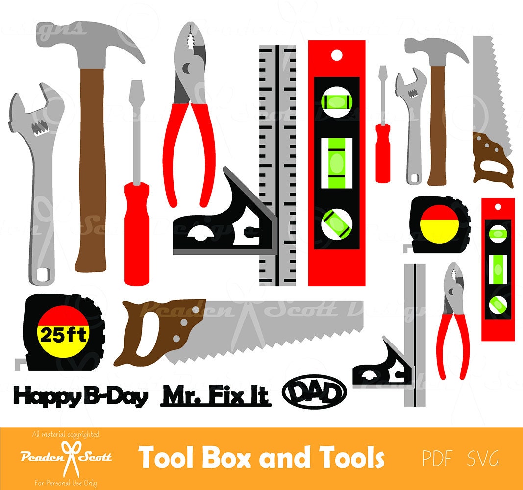 Tool Box and Tool Digital Cutting Files - SVG, PDF / Father's Day Gift ...
