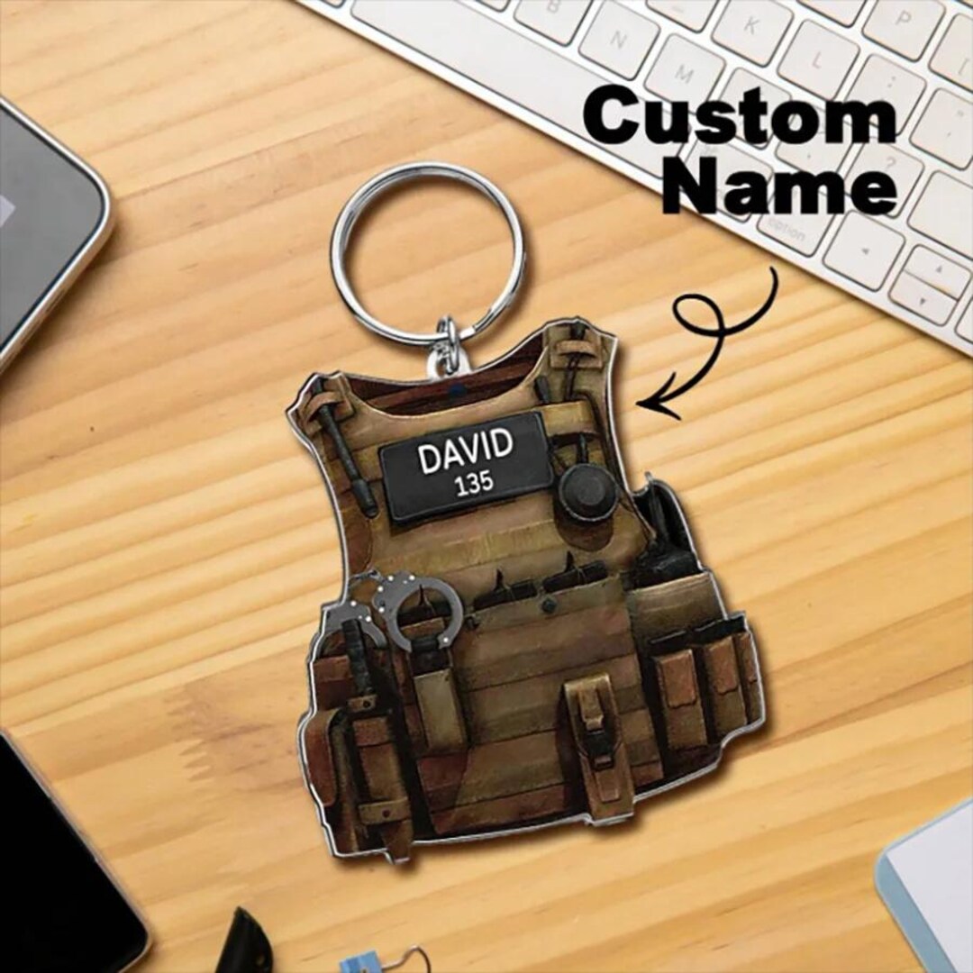 Custom Police Uniform Keychain – Personalized Bulletproof Vest Design ...