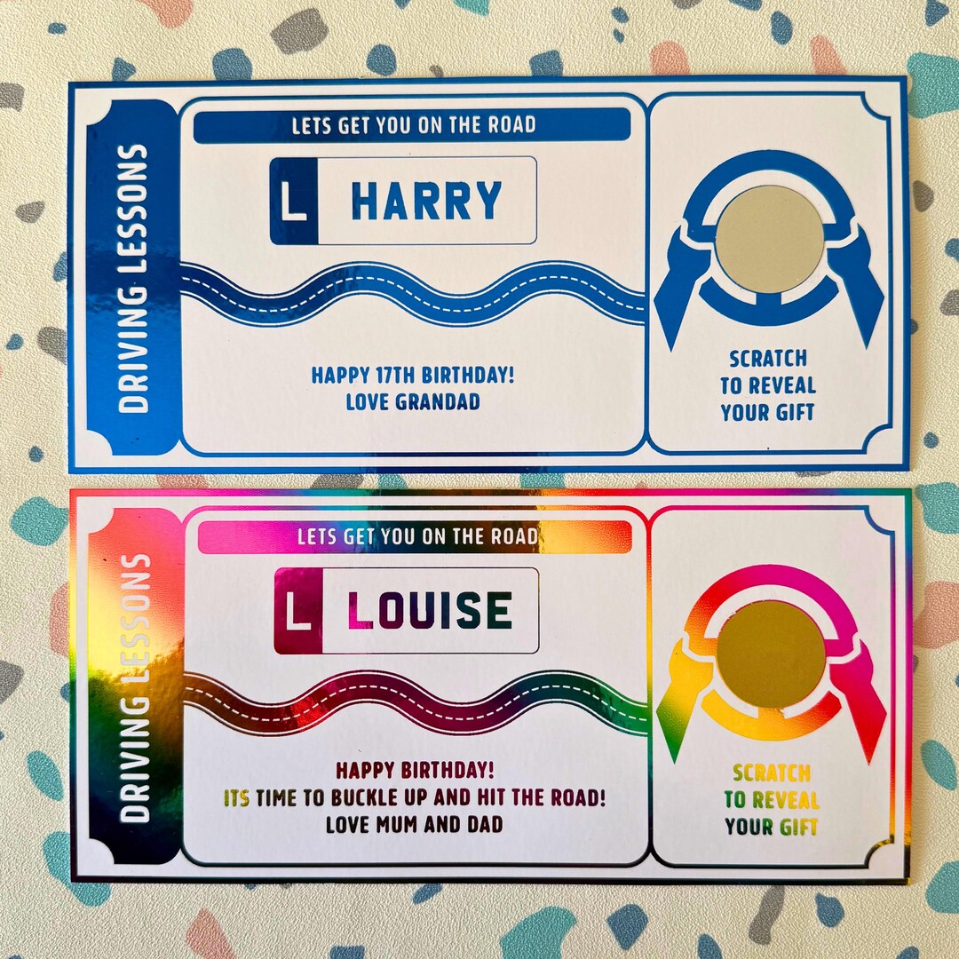 Driving Lessons Gift Voucher | Driving Lessons Ticket | Birthday Gift ...