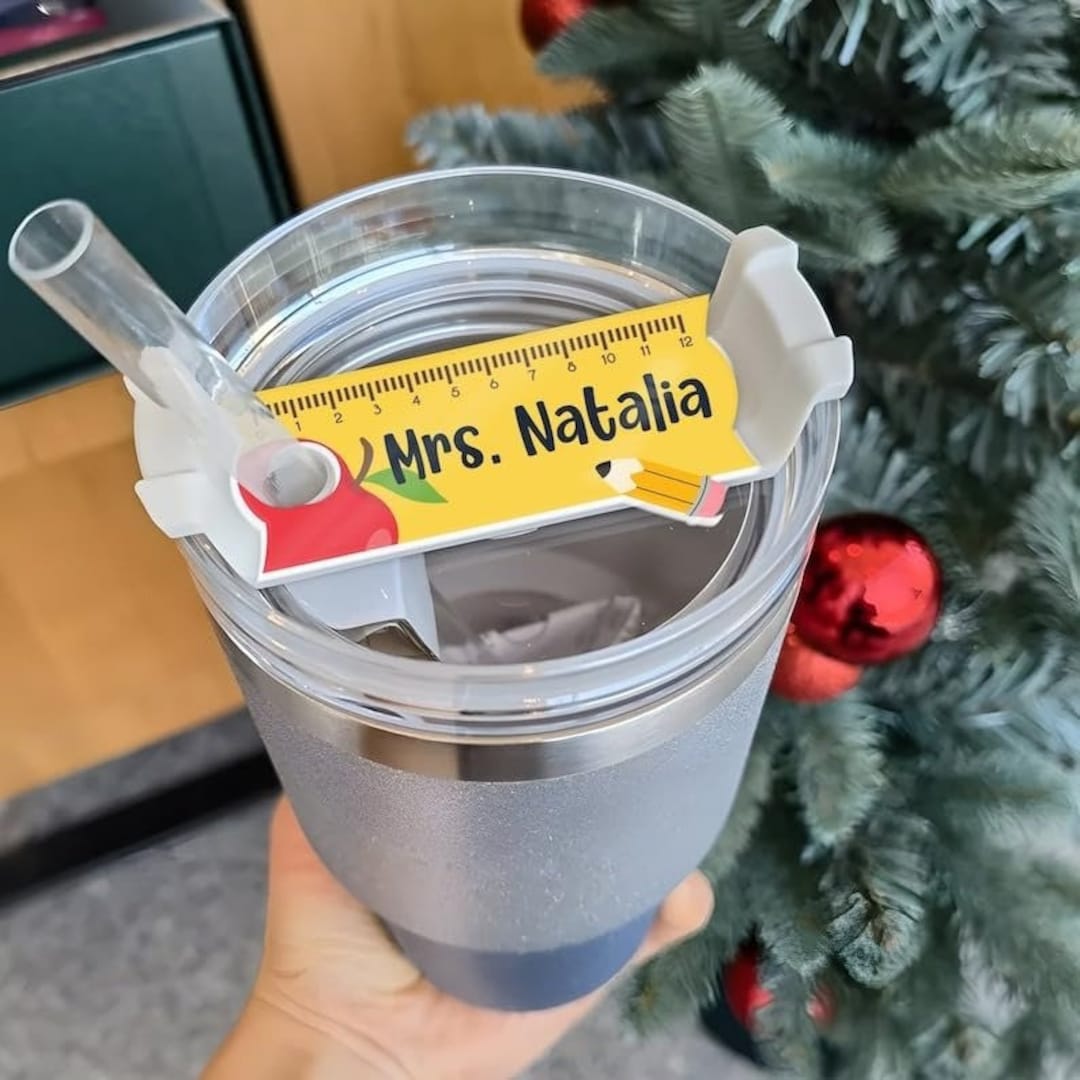 Personalized Teacher Tumble Name Tag, 30oz 40oz Stanley Tumbler, Back ...