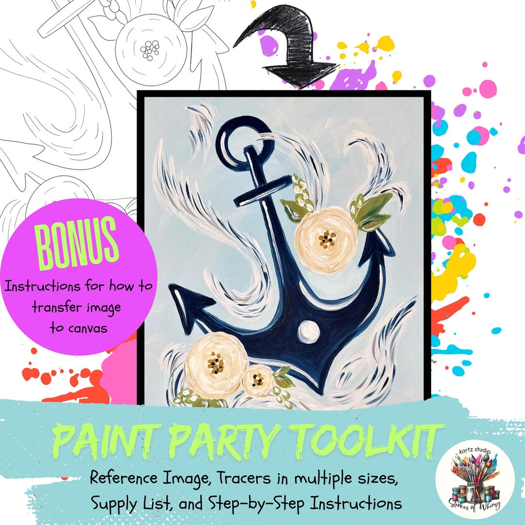 Anchors Away Digital Paint Kit Printable Tracer & Instructions Digital ...