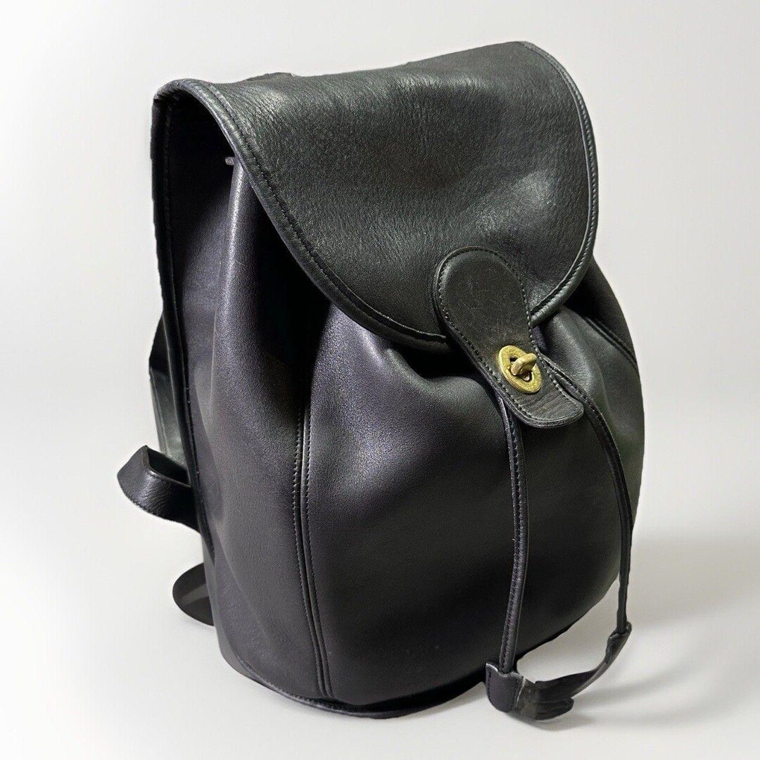Vintage Coach 9943 Rucksack Backpack Turnlock Leather Black 0076318K ...