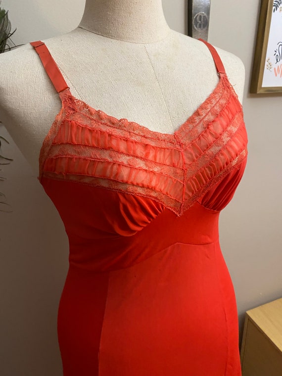 Vintage Red Lingerie Slip Nightie Gem