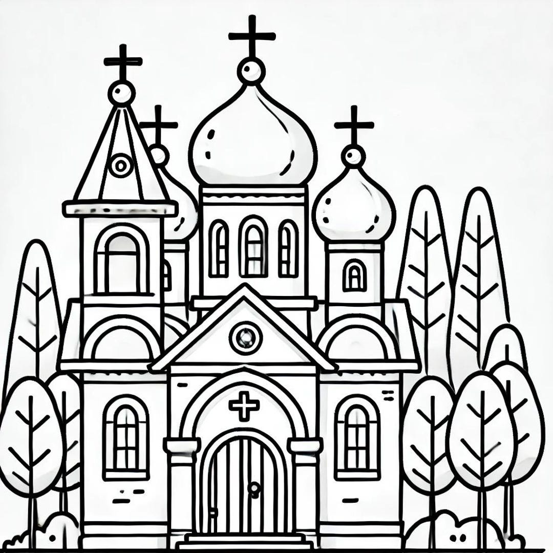 Orthodox Coloring Pages for Kids: Saints, Churches, Crosses (PDF) - Etsy