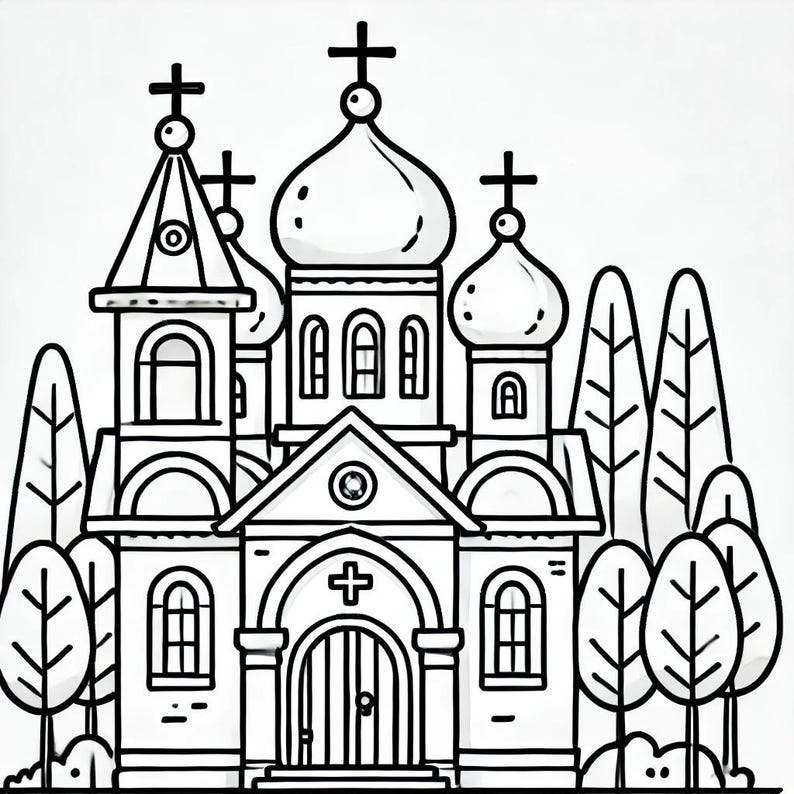 Orthodox Coloring Pages for Kids: Saints, Churches, Crosses (PDF) - Etsy