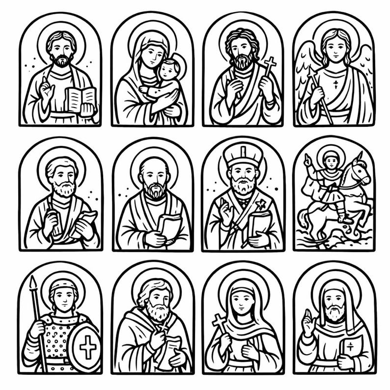 50 Orthodox Coloring Pages for Kids: Saints, Churches, Crosses (PDF) - Etsy