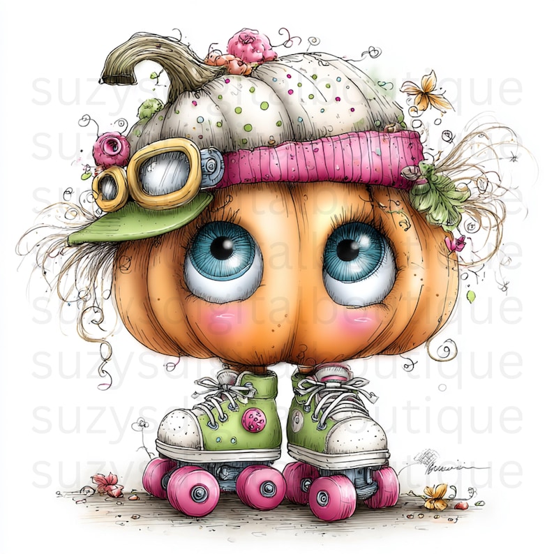 Groovy Fall Pumpkin Clipart Bundle | Whimsical 70s Autumn Characters ...
