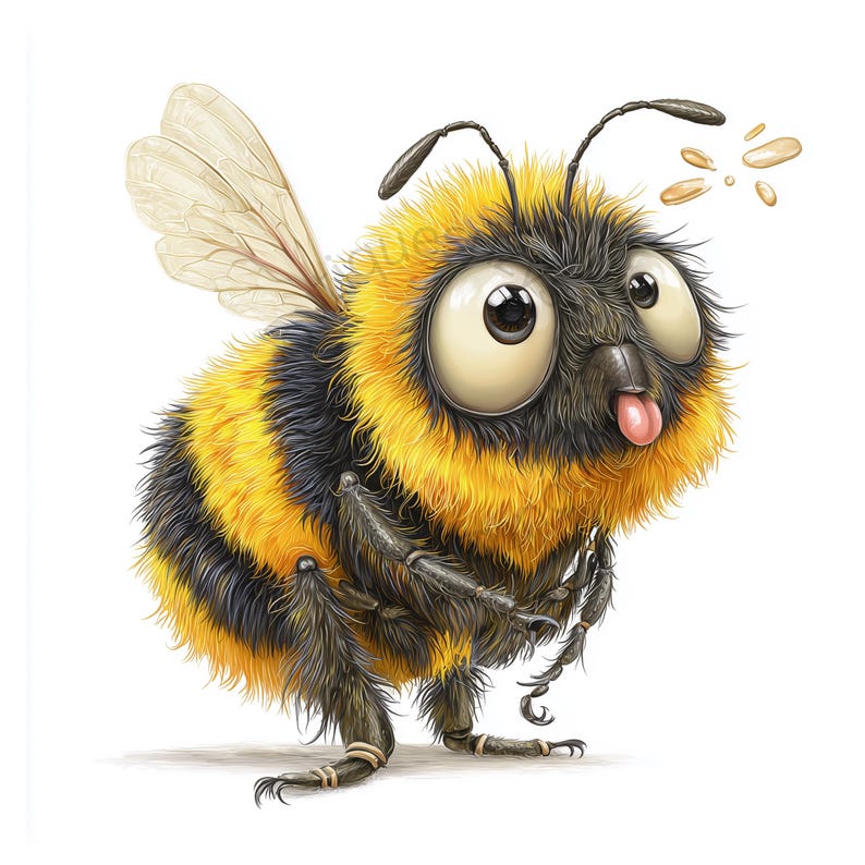 Quirky Bee Clipart Bundle – Funny Hilarious Cartoon Bees, Laughing Bees ...