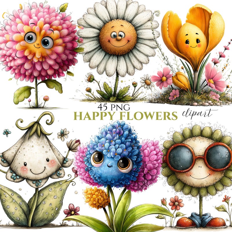 Spring Birthday Clipart - Etsy