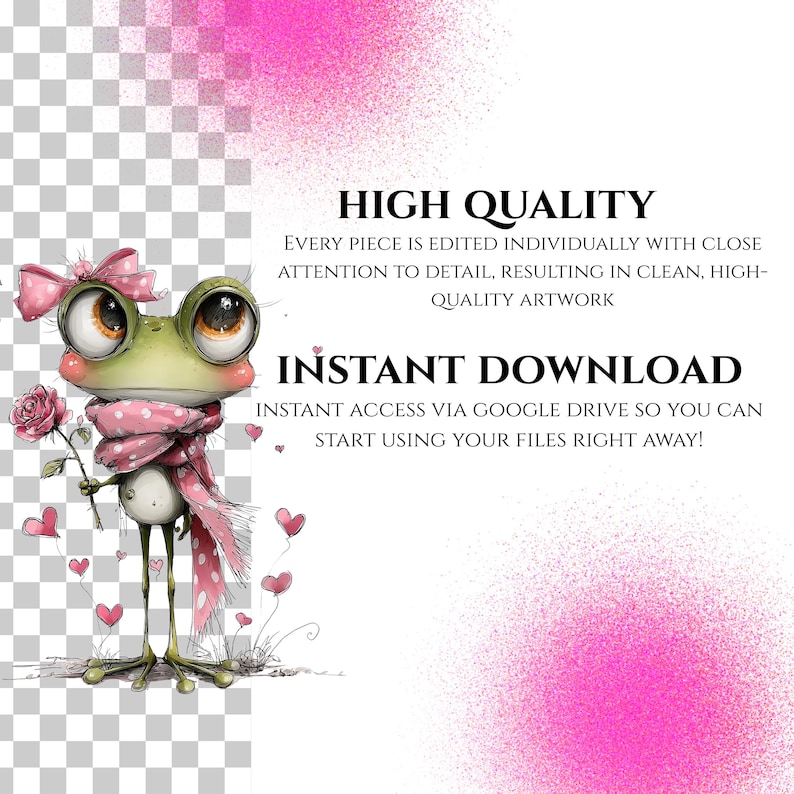 Valentine Frog Clipart Bundle, Cute Kawaii Frogs, Love Frog Pngs ...