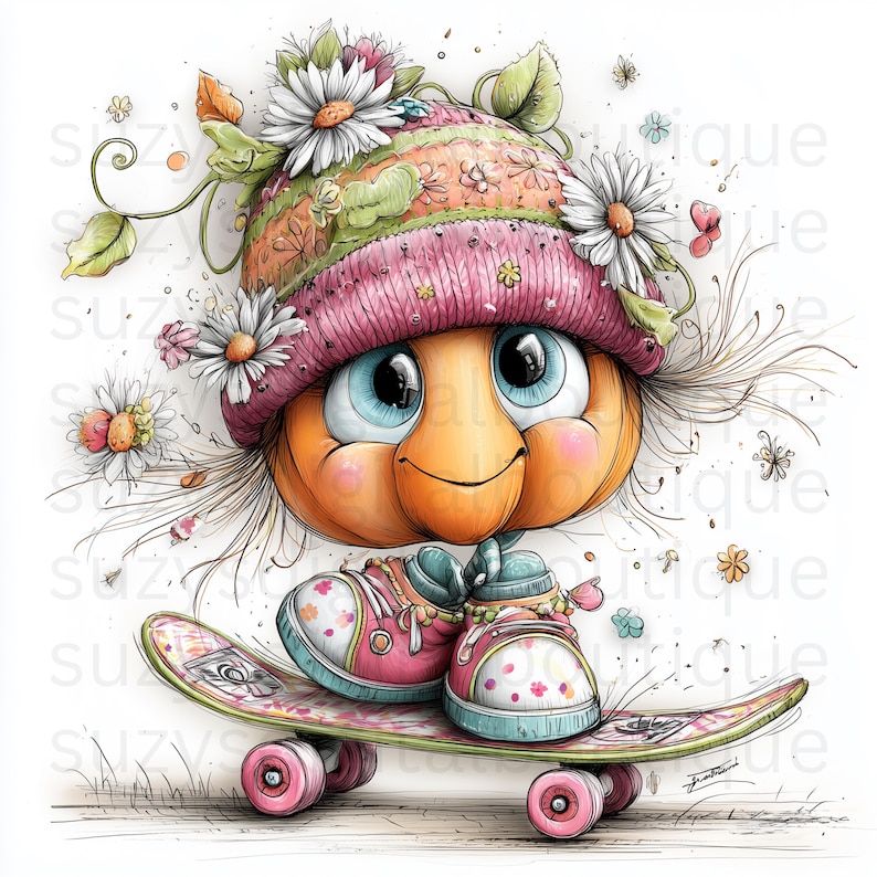 Groovy Fall Pumpkin Clipart Bundle | Whimsical 70s Autumn Characters ...