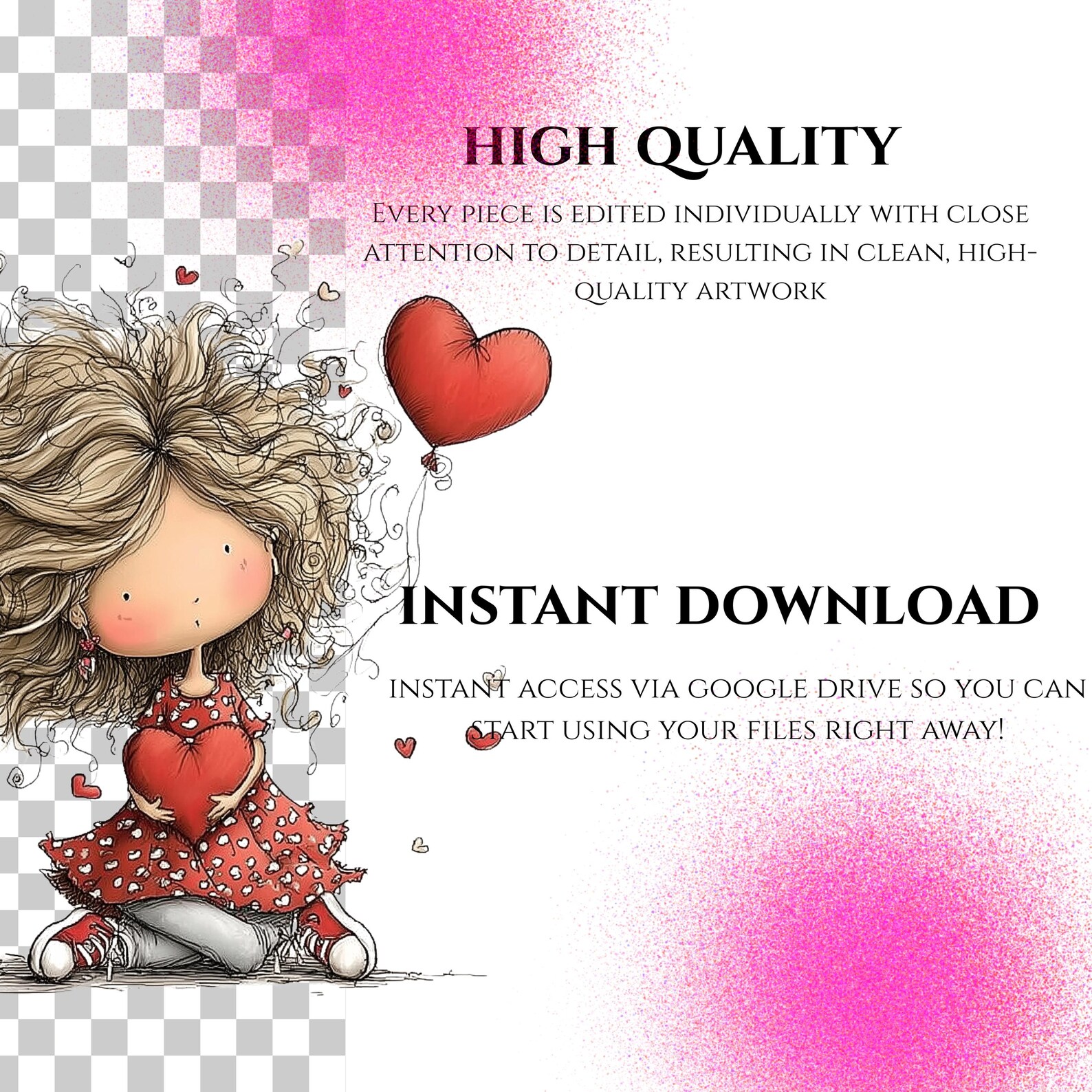 Valentine Sweethearts Clipart PNG Bundle, Whimsical Valentine Lovers ...