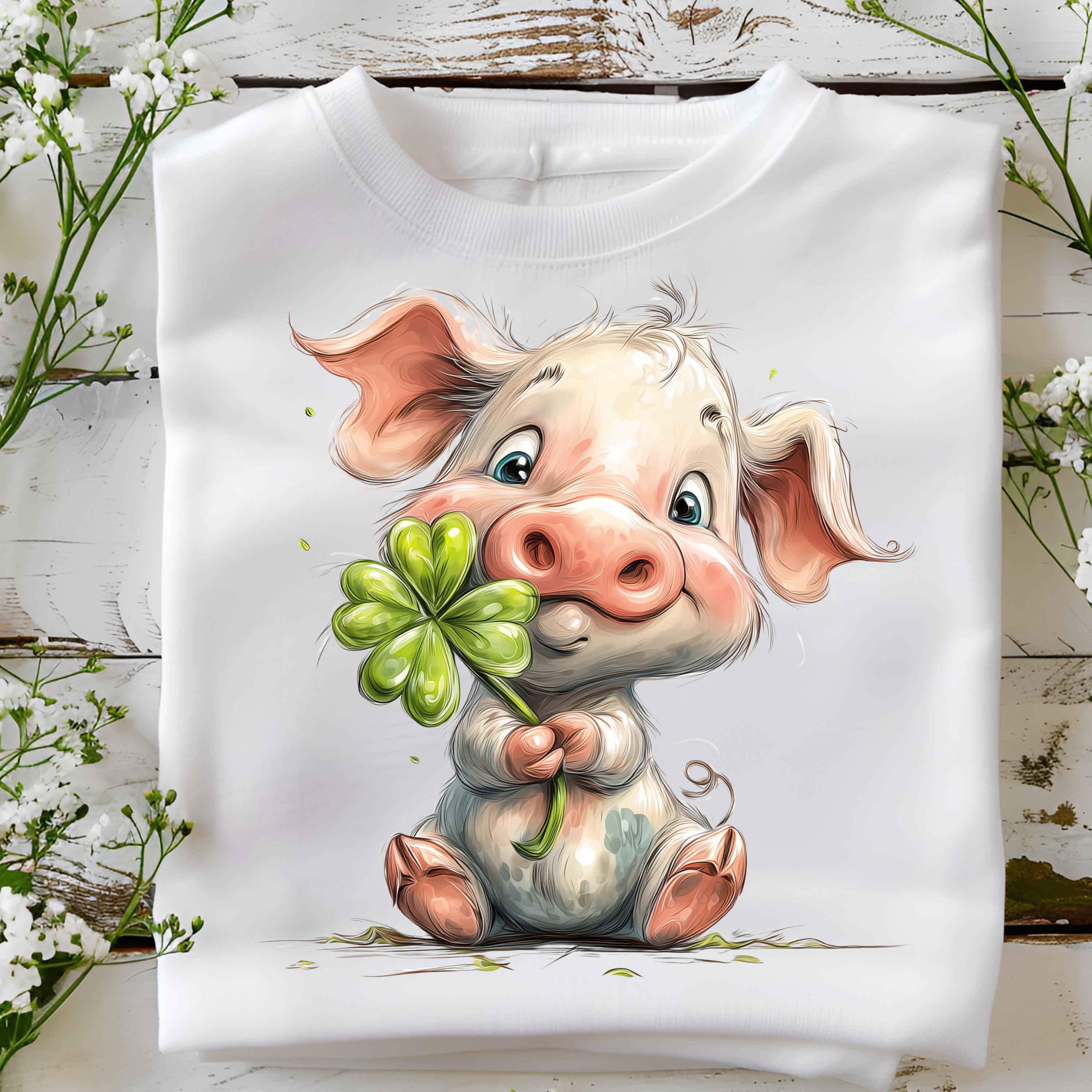 St. Patrick’s Day Pig Clipart, Leprechaun Pigs PNG Bundle (digital ...