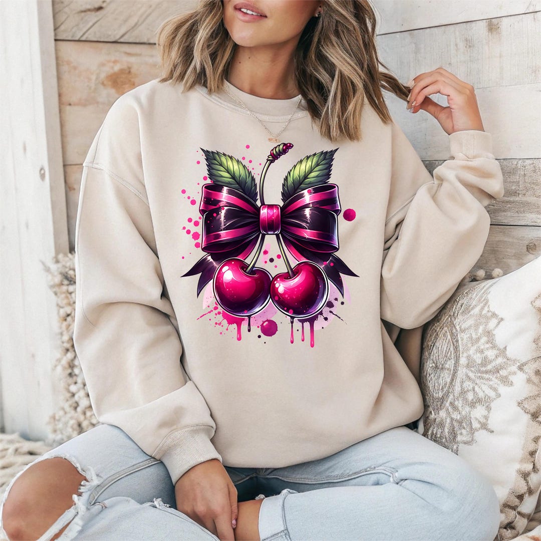 Gothic Pink Cerries PNG, Gothic Cherry Clipart, Watercolor Cherry ...