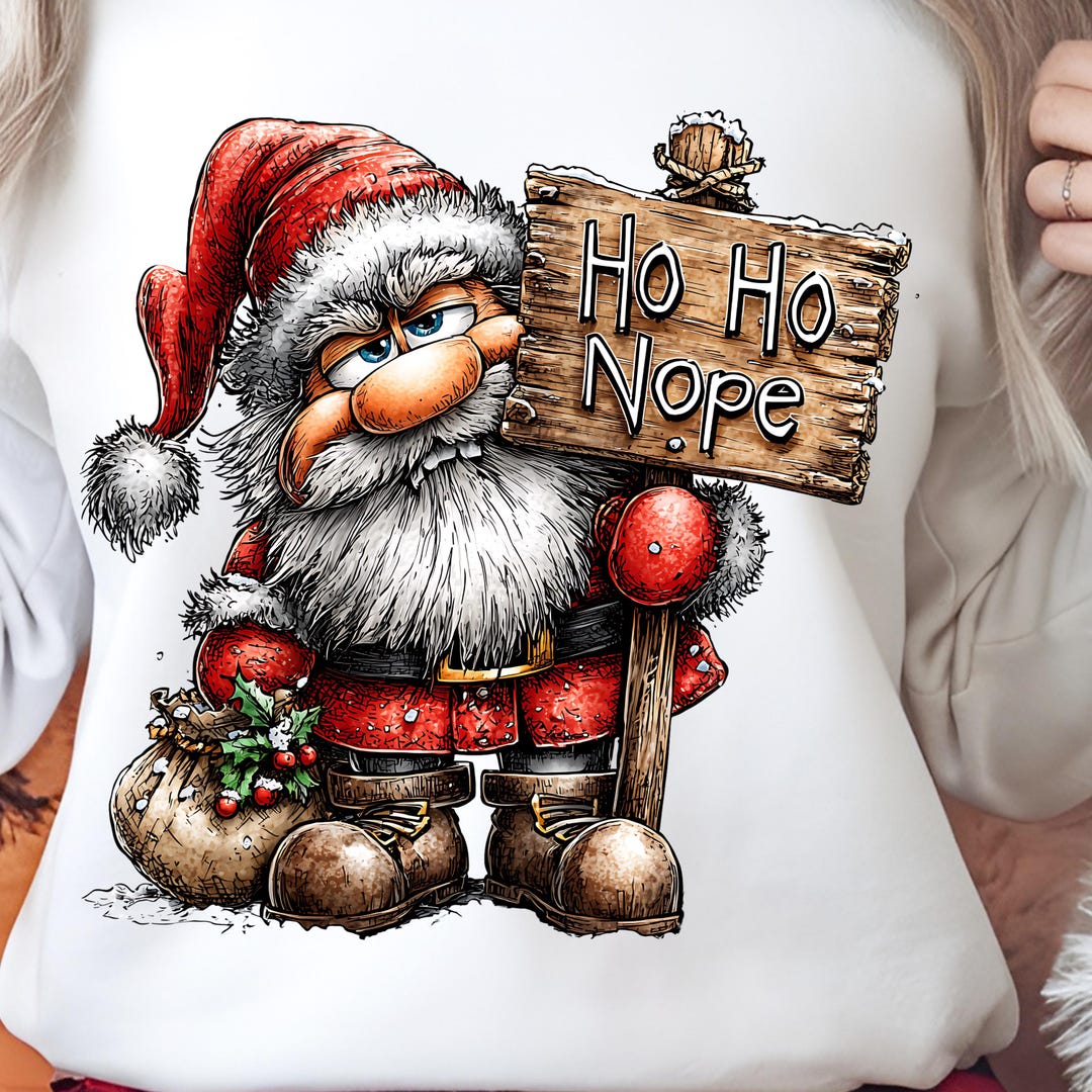 Grouchy Santa PNG | Funny Christmas Clipart (digital Download) - Etsy