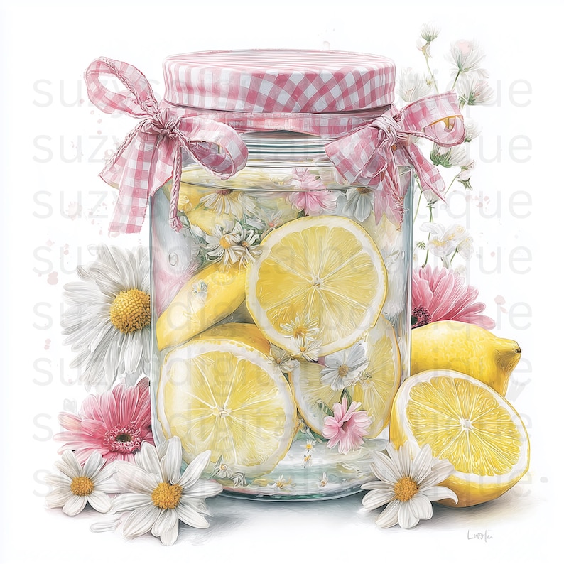 Pink Lemonade Clipart, Watercolor Summer Drinks, Lemon Slice (25 PNG ...