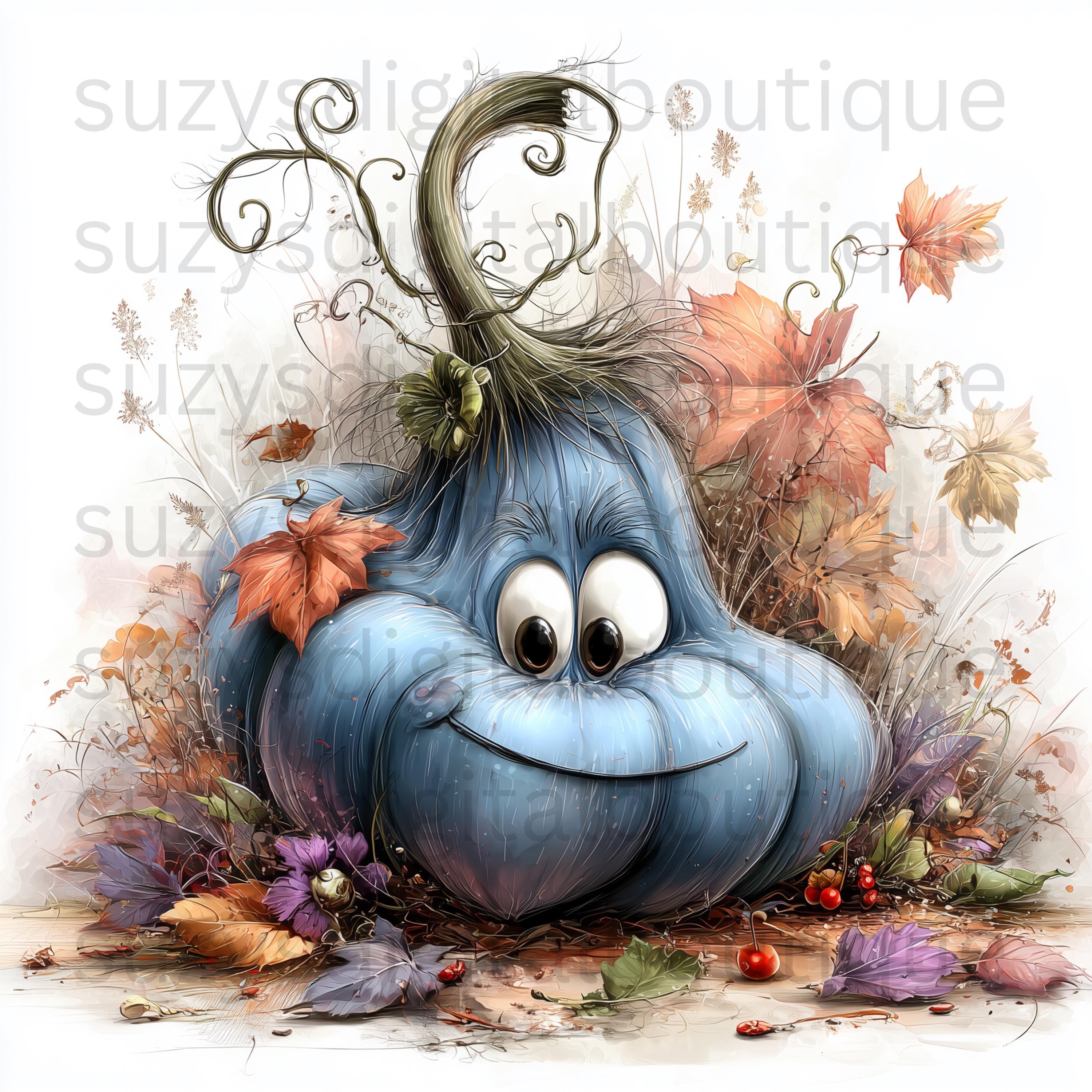Whimsical Fall Pumpkin Clipart Bundle – Watercolor Autumn Characters ...