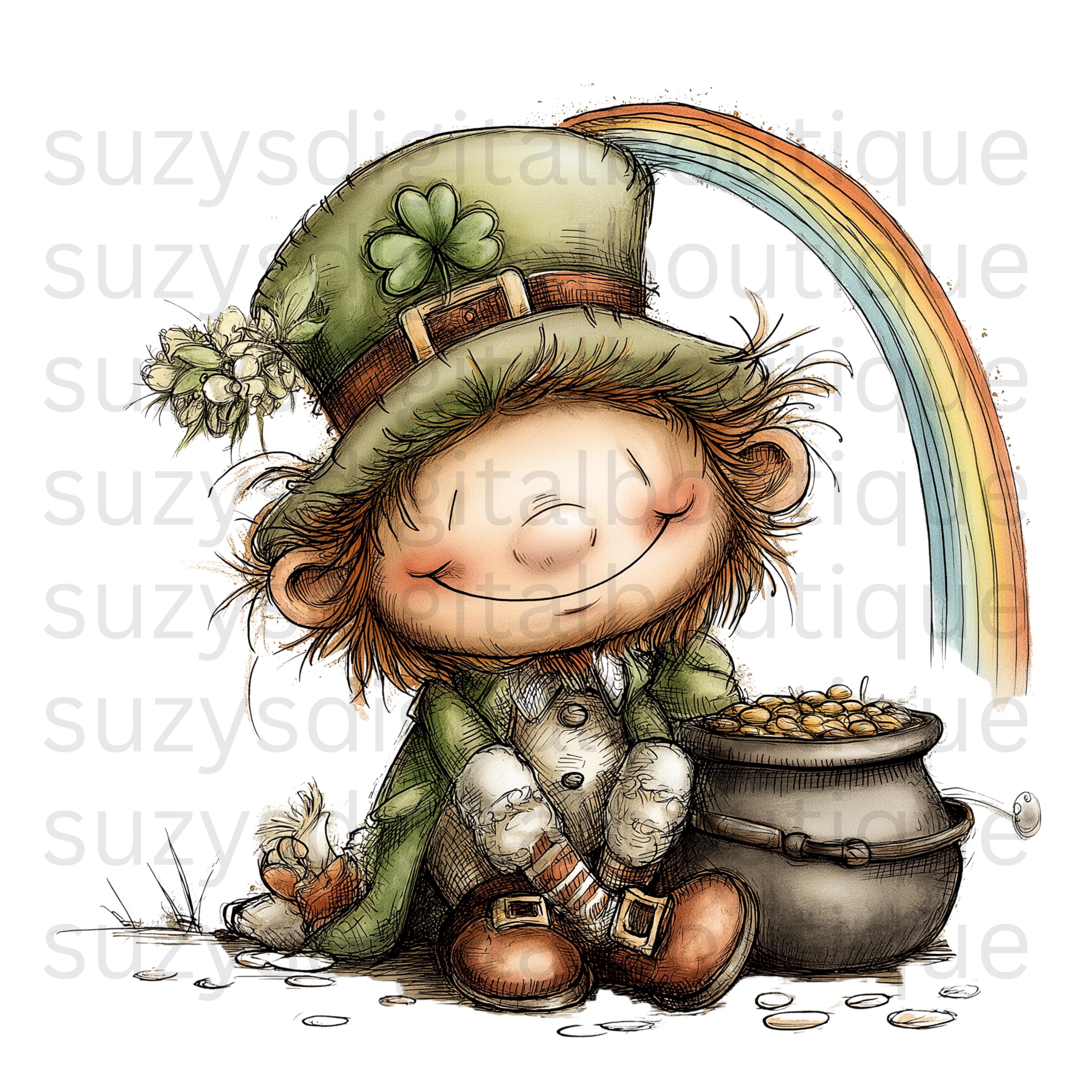 Whimsical St Patricks Day Leprechaun Clipart Bundle (DIGITAL DOWNLOAD ...