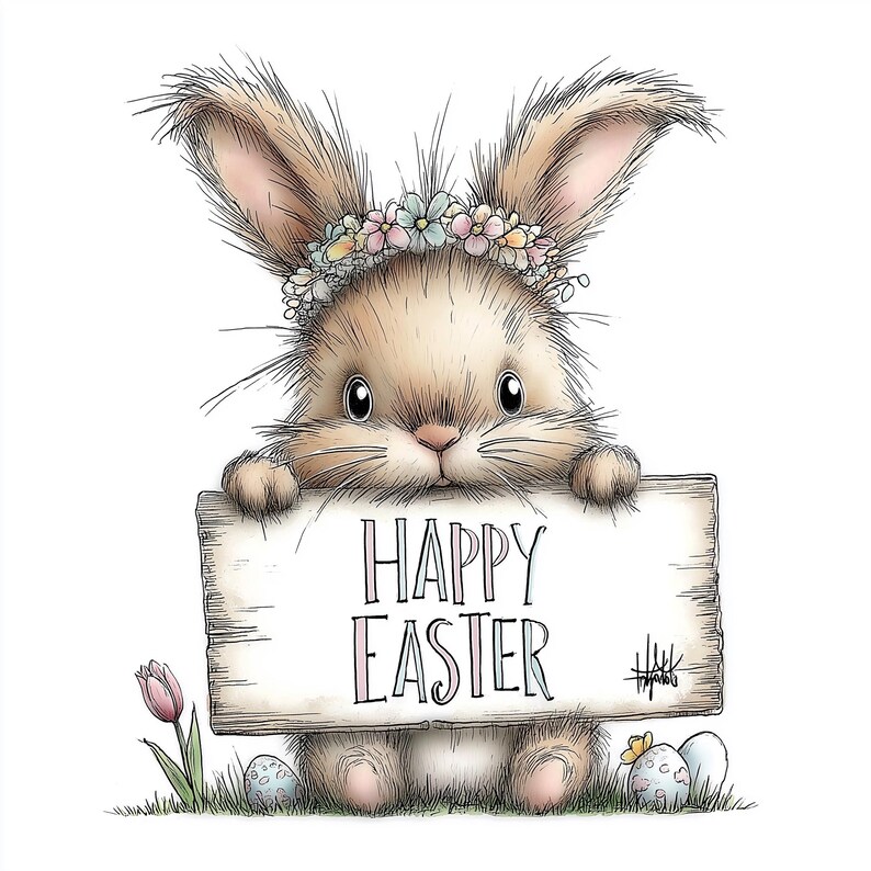 Easter Bunny Clipart Bundle, Spring PNG Graphics (digital Download - 50 ...