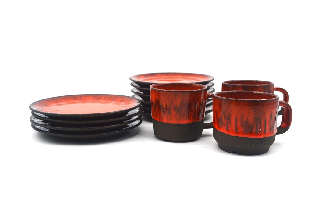 Mid-century Karlslunde Denmark Studio Ceramic Dinnerware Set 1970s Fat ...