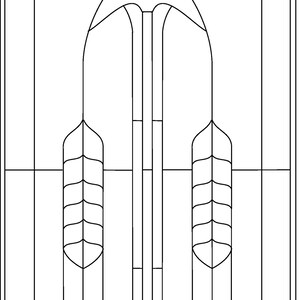Stained Glass Pattern in Prairie Style With a Feather Motif - Etsy