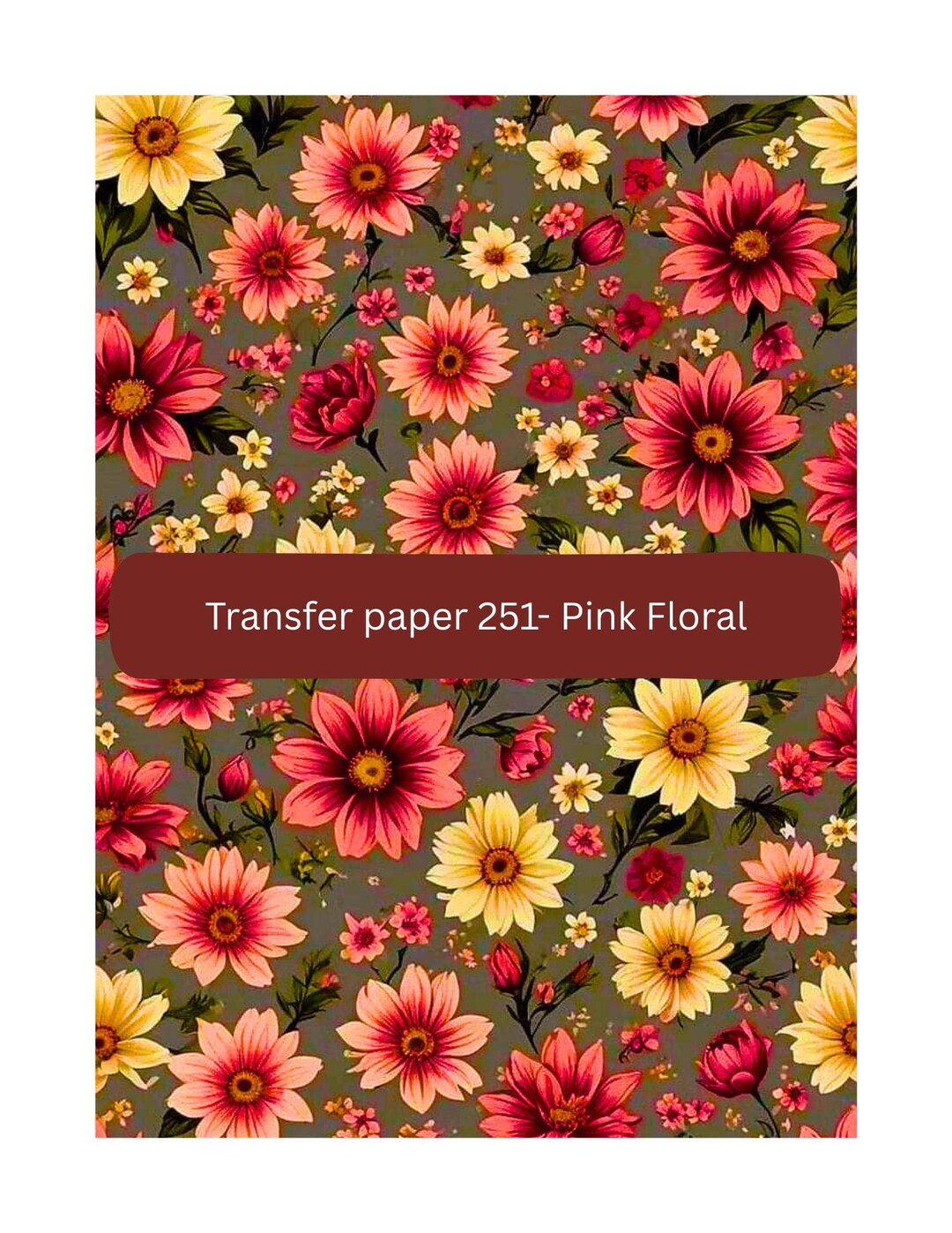 Pink Floral Water Soluble Transfer Paper for Polymer Clay - Etsy