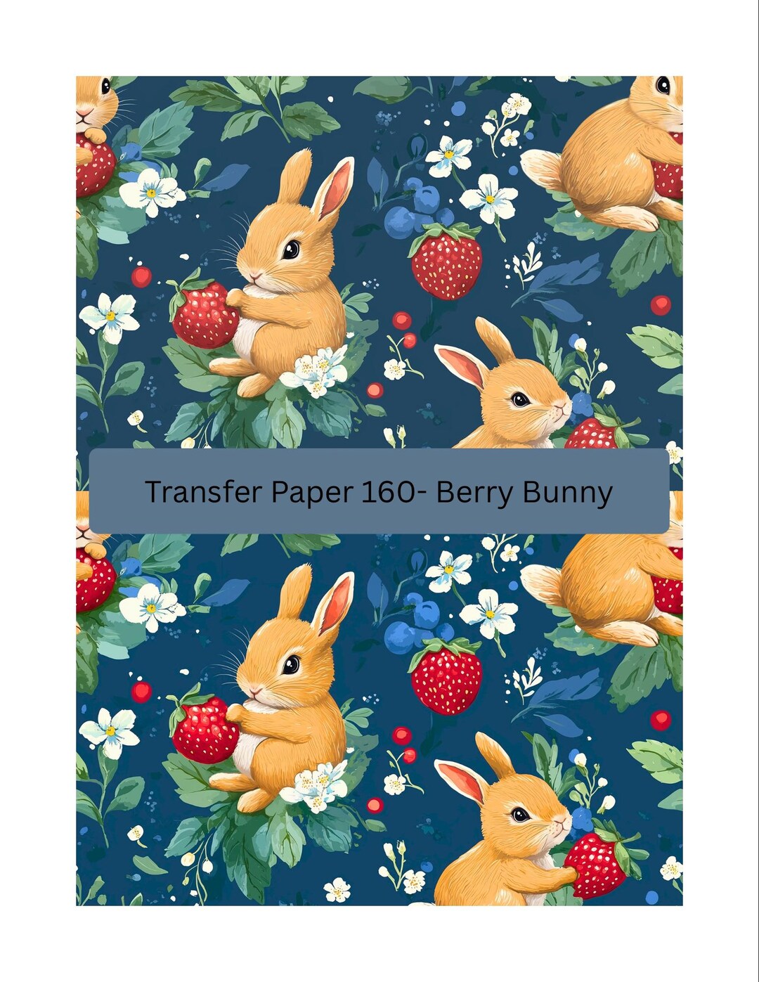 Bunny Strawberry Water Soluble Transfer Paper: Polymer Clay Supplies - Etsy