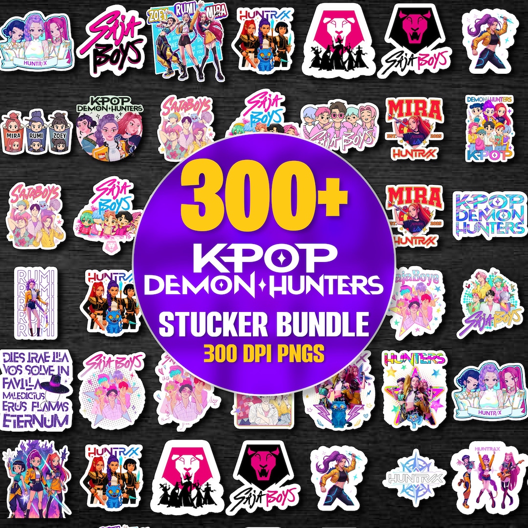 300+ Kpop demon hunters stickers Printable saja boys, huntrix, Zoey ...