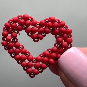 3D Beaded Heart Keychain – Beaded Heart Pattern, Handmade Heart ...