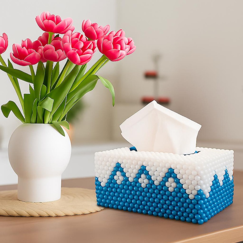 Handmade Beaded Tissue Box Cover | Elegant Decorative Tissue Box Holder ...