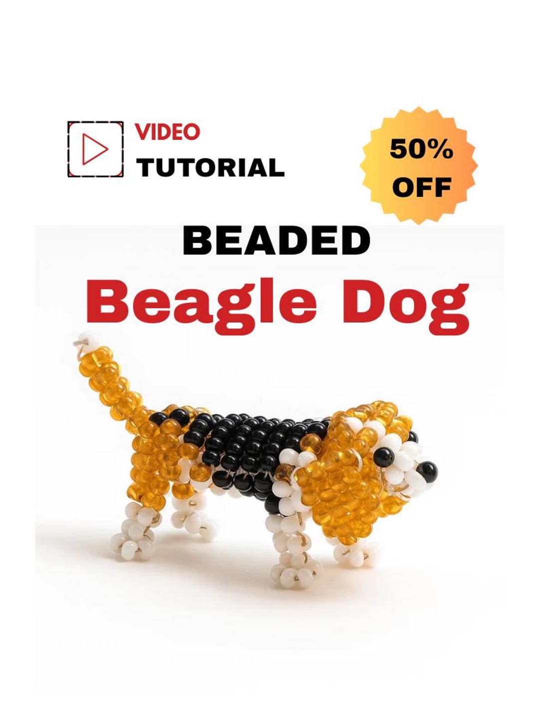 Beaded Beagle Dog | Dog Beading Pattern | DIY Beadwork Tutorial | Seed ...
