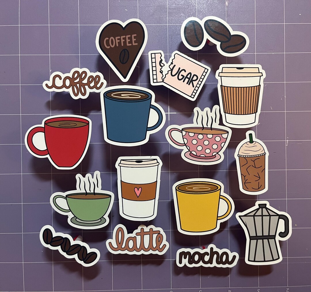 Waterproof Coffee Stickers: Latte, Espresso, and Mugs - Etsy