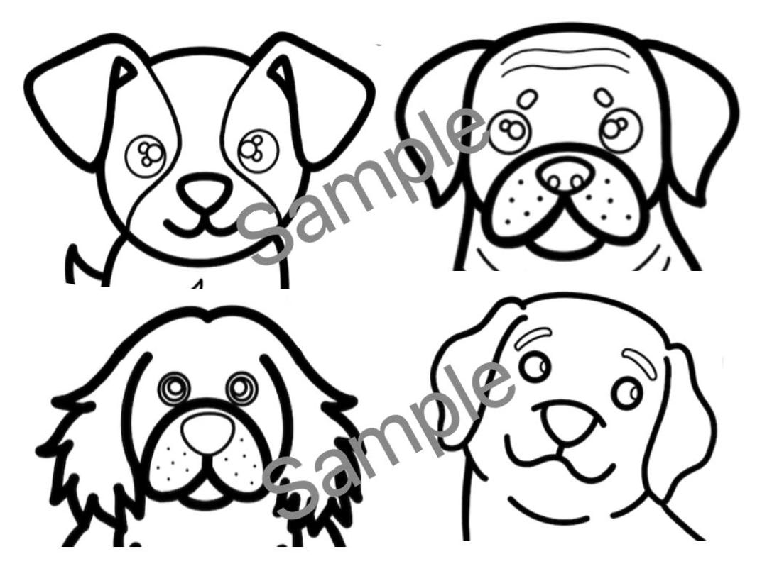Children's Dog Coloring Pages - Etsy