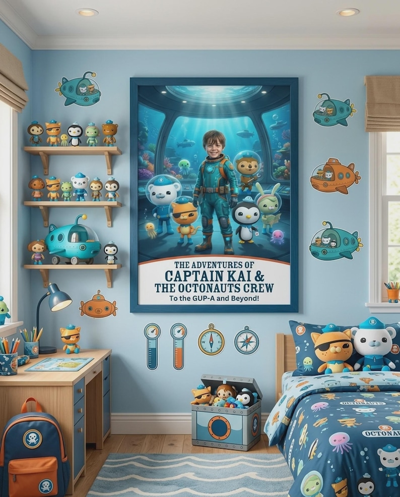 Custom Octonauts Family Portrait, Personalised Underwater Art (digital ...