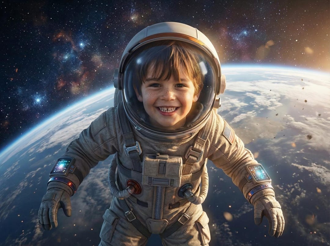 Moon Walker | Realistic Custom Astronaut Portrait | Digital Download - Etsy