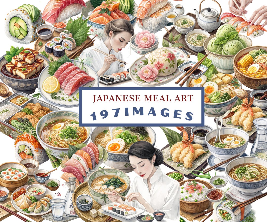 Japanese Food Clipart Bundle – Sushi, Ramen, Matcha, Bento | 197 ...
